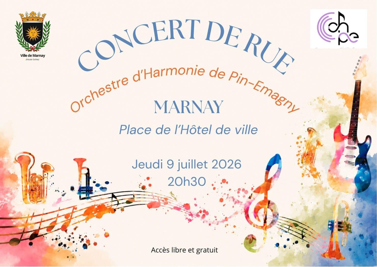 🎼 Concert de rue 🎺🎻 - Agenda de Marnay (70)